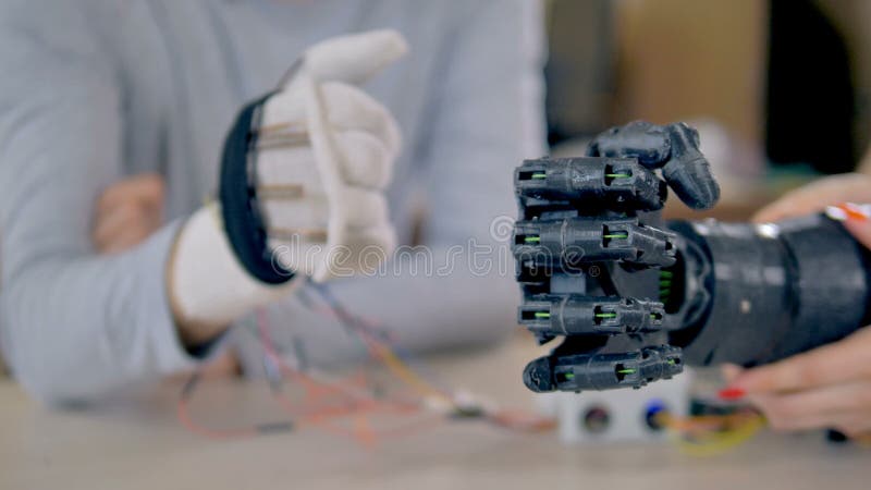 Bionic Arm. Real Robotic Hand. Stock Video - Video of concept ...
