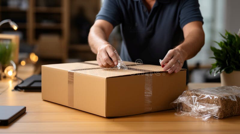 Precise Packaging: Close-up Portrays Skilled Hands Carefully Arranging ...