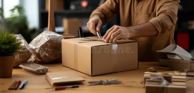 Precise Packaging: Close-up Portrays Skilled Hands Carefully Arranging ...