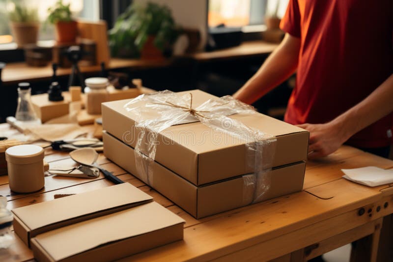 Precise Packaging: Up-close Hands Skillfully Arrange and Prepare the ...