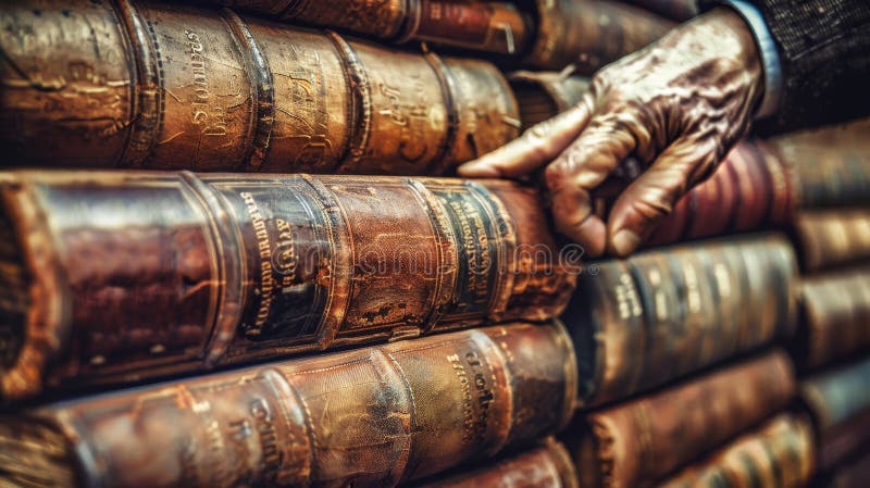 Precise Placement Hand Gently Arranging a Book on a Shelf in an Office ...
