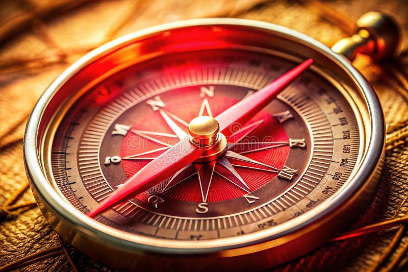 Precise Red Compass Arrows a Guide To Accurate Navigation in Outdoor ...