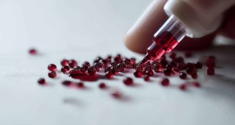 Precise Scientific Testing with a Pipette and Red Beads Stock ...