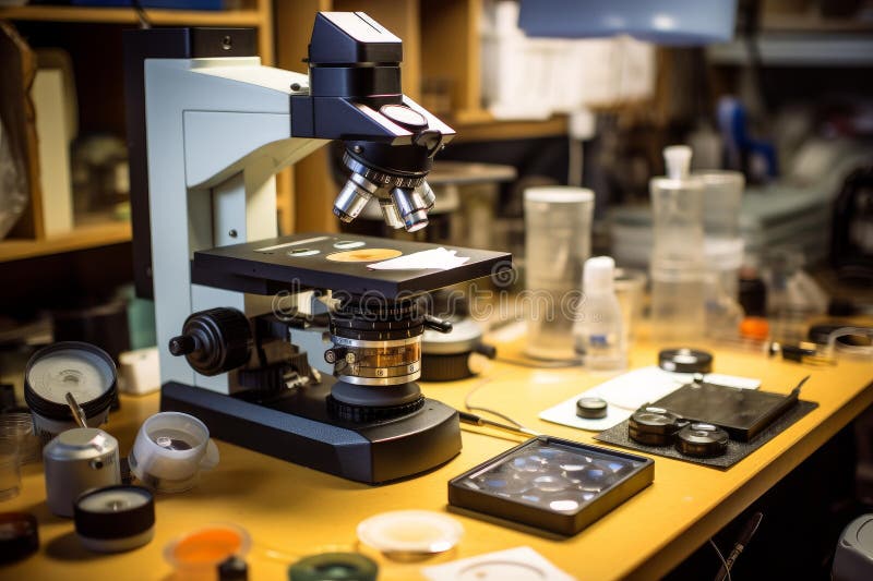 Precise Student Microscope Test. Generate Ai Stock Photo - Image of ...
