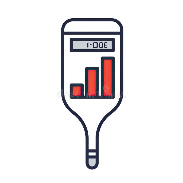Digital Thermometer Icon with Temperature Reading Bars Stock Vector ...