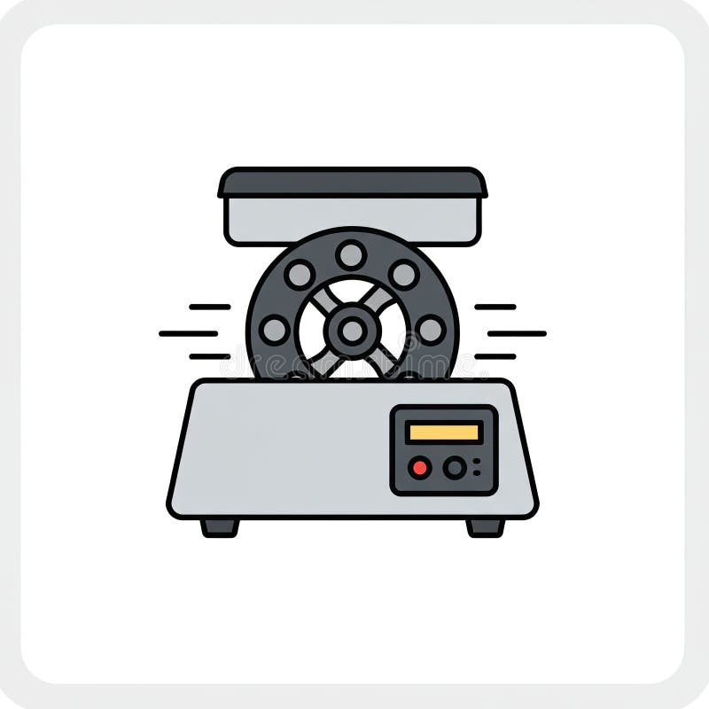 Laboratory Centrifuge Machine Icon with Visible Spinning Arms Stock ...