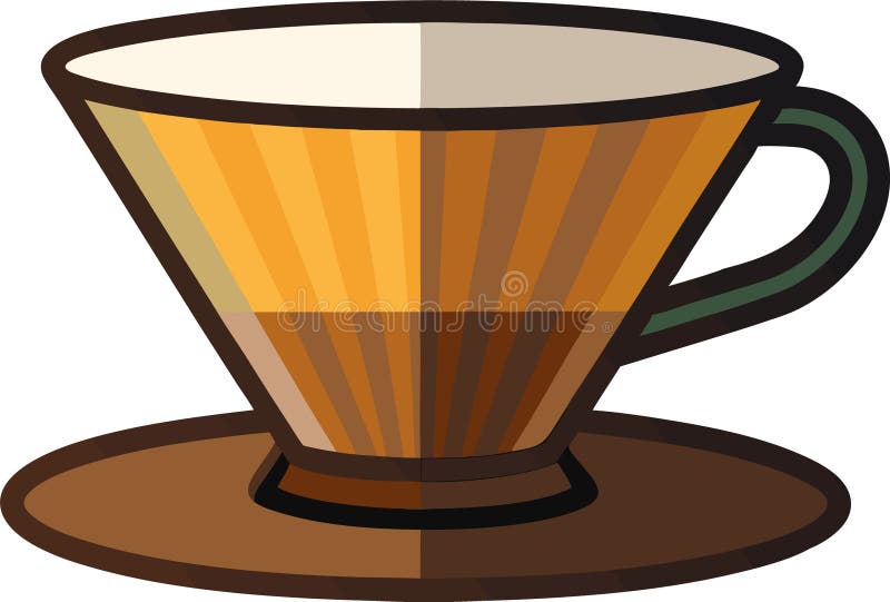 A Precise Vector Illustration of a Coffee Filter, Featuring Clean Lines ...