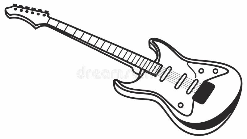 Electric Guitar, Side View, Musical Instrument, Vector Design ...