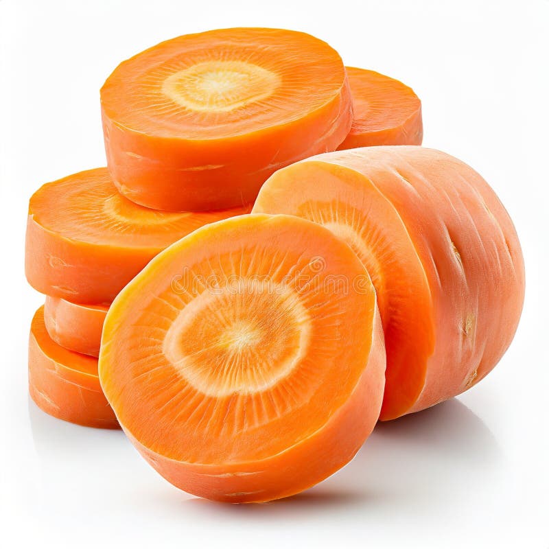 Precisely Cut Carrot Slices Form a Geometric Pattern on White. Stock ...