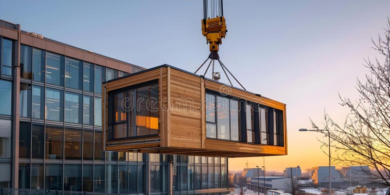 Precisely Maneuvering a Wooden Module into a Contemporary Office ...