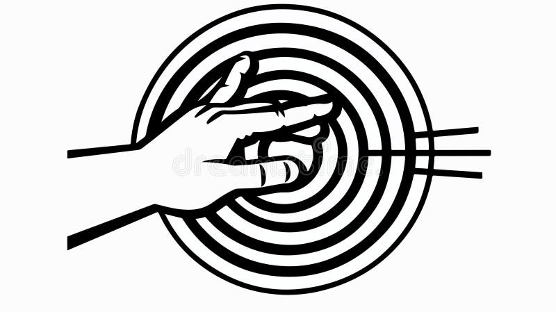 Precisely Select Target Goals Icon Outlined in Hand Drawing Stock ...