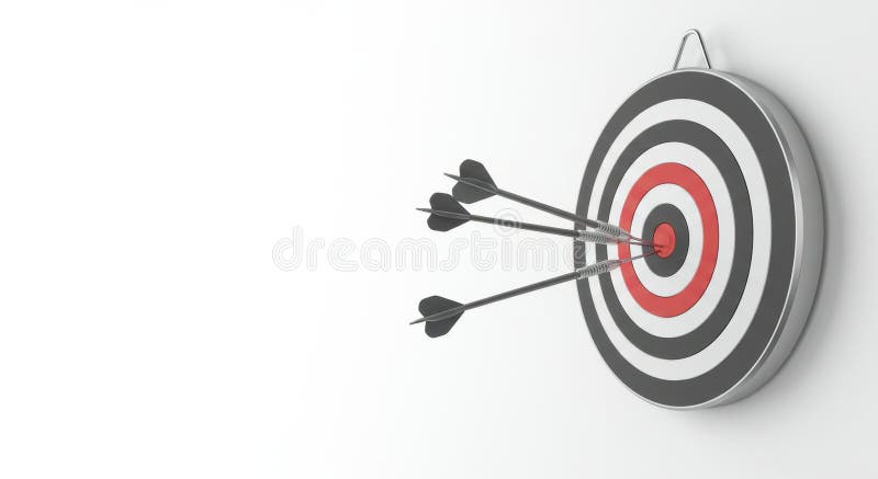 Precision and Accuracy Concept with Darts Hitting Bullseye on a Target ...
