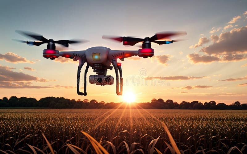 Precision Agriculture Drones Revolutionizing Farming at Sunrise Stock ... Precision Agriculture Drones Revolutionizing Farming at Sunrise Stock ...