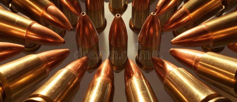 Precision Ammunition a Geometric Array of Bullets Viewed from Above ...