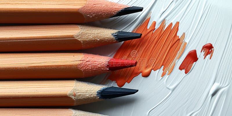 Precision in Art with Colored Pencils on Textured White Background ...