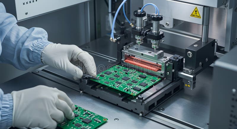 142 Precision Robotics Microchip Assembly Manufacturing Line Stock ...