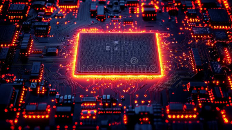 Precision Assembly of Multilayer Circuit Board Stock Illustration ...