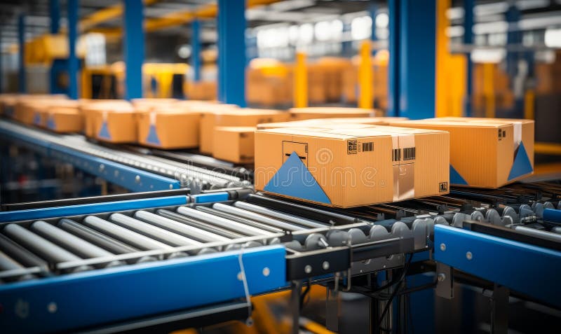 Precision Automated Conveyor System in Distribution Center Sorting ...