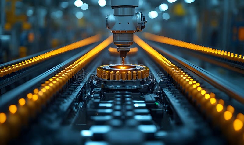 AI-Powered Manufacturing Process Stock Illustration - Illustration of ...