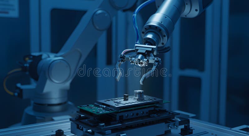 AI-Powered Robotic Assembly Line Stock Photo - Image of digital ...