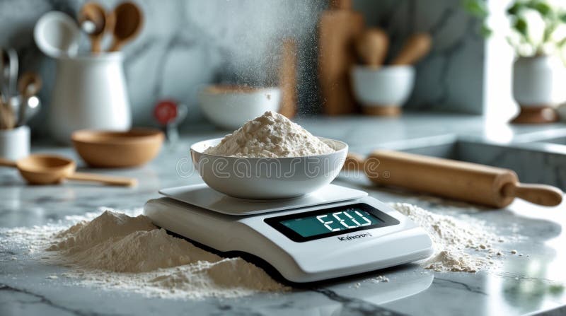 Precision in Baking: Measuring Flour on a Digital Scale for Perfect ...