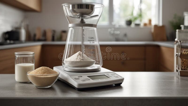 Precision Baking Setup with Digital Scale and Ingredients for Culinary ...