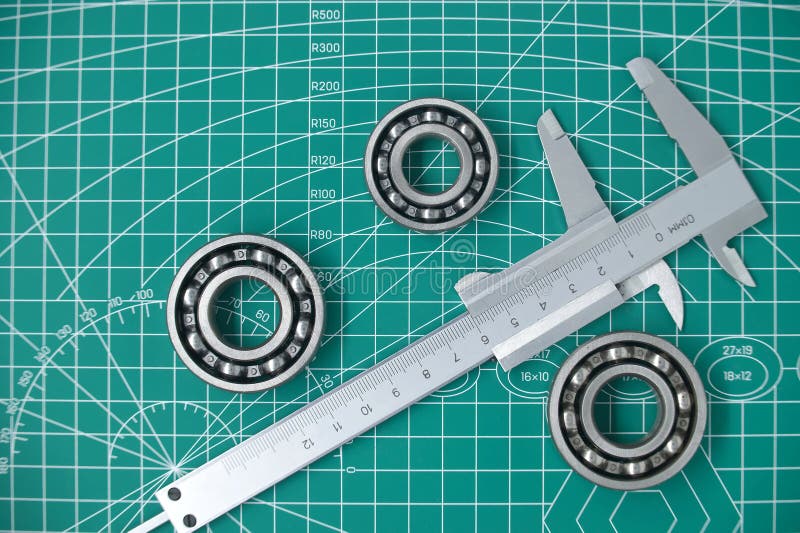 Precision Ball Bearings and Caliper in a Technical Measurement ...