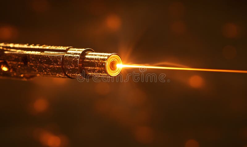 Golden Laser Beam stock illustration. Illustration of machine - 368965833