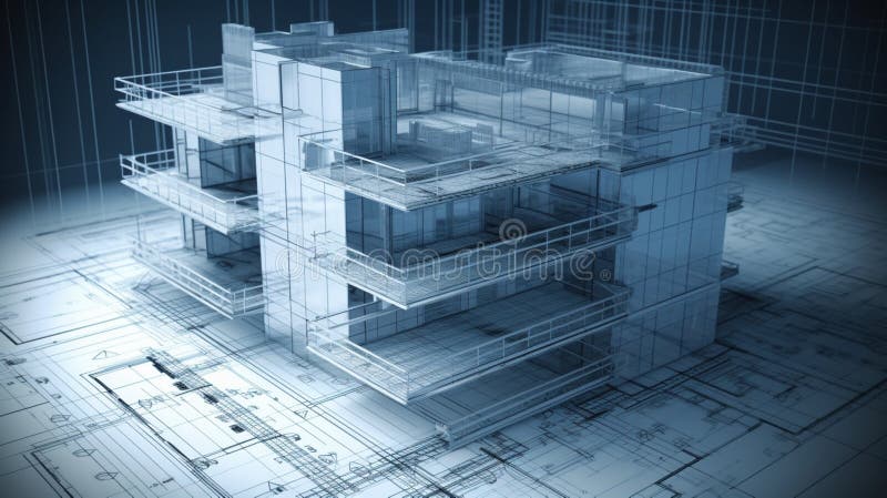 Precision Blueprint Plan of a Technologically Advanced Modern ...