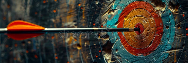Precision Captured Arrow Strikes Bullseye, Symbolizing Summer Olympic ...