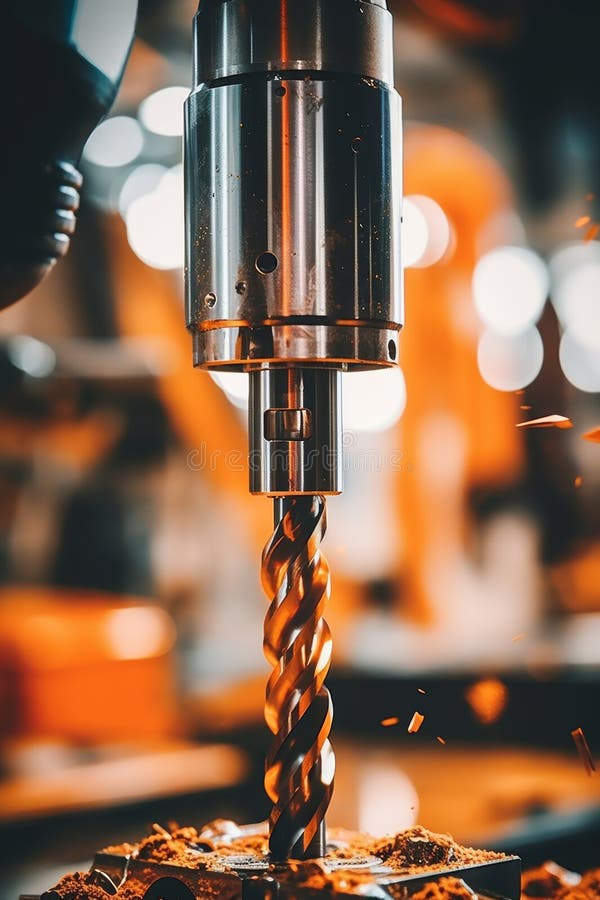Precision Cnc Drill Bit Focused Amidst Blurred Machine Operations for ...