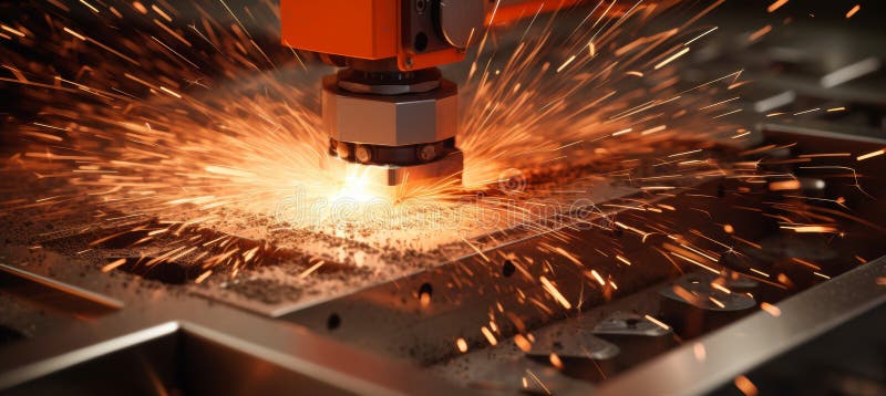 Precision Cnc Machine Cutting Metal Sheet with Clean Edge, Emphasizing ...