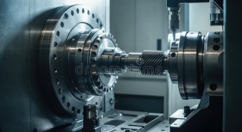 Precision Cnc Machining of Metal Gear in Industrial Workshop Stock ...