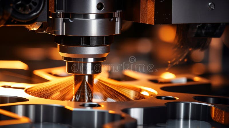 Precision Cnc Milling Machine Crafting Complex Metal Shape with Flying ...