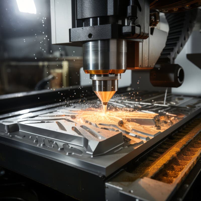 Precision Cnc Milling Machine Creating Complex Shape in Metal with ...