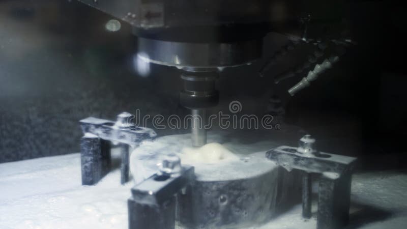 The Tapping Process on the CNC Milling Machine with Tapping Tools Stock ...