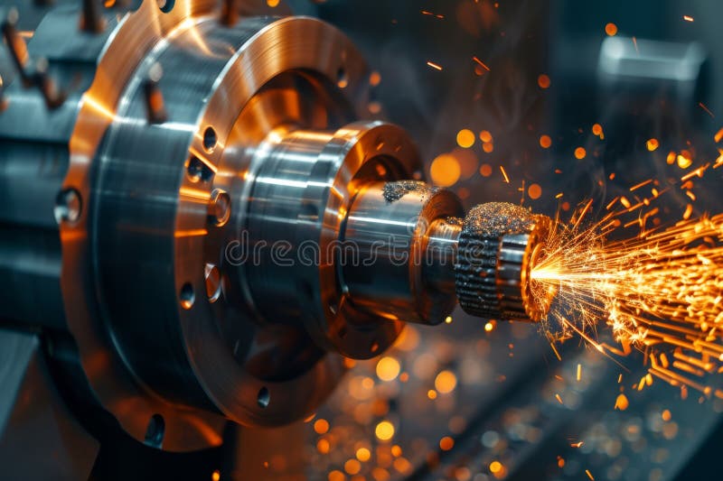 Metal Machine Tools Industry. CNC Turning Machine High-speed Cutting is ...