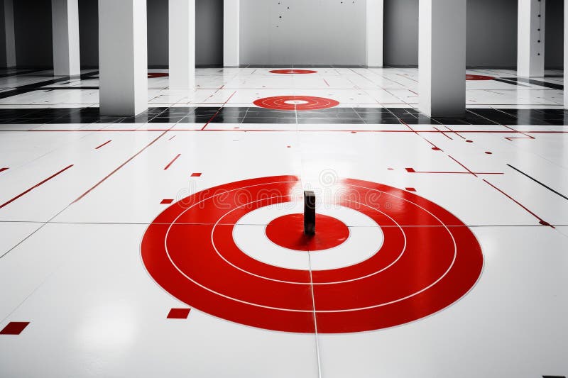 Precision in Competition: Abstract Red and White Target with Array of ...
