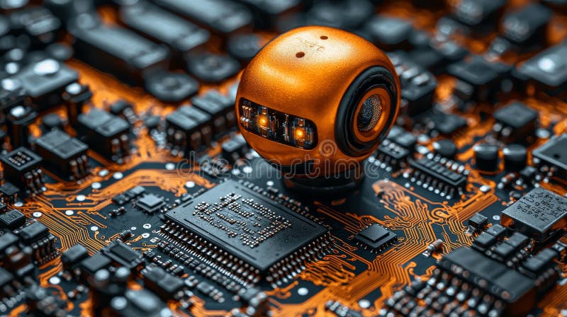 Precision Component Placement on Circuit Board Stock Illustration ...