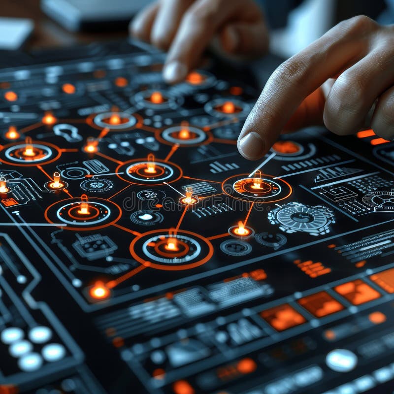 Precision Control of Futuristic Interface by a User with Glowing ...