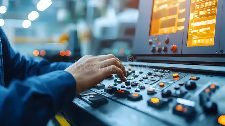 Precision Control, Operating Machinery with Sophisticated Console ...