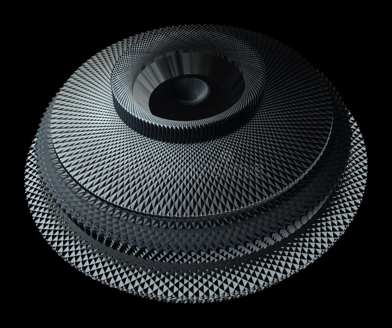 Precision-Cut Gears on Reflective Black Surface Stock Illustration ...