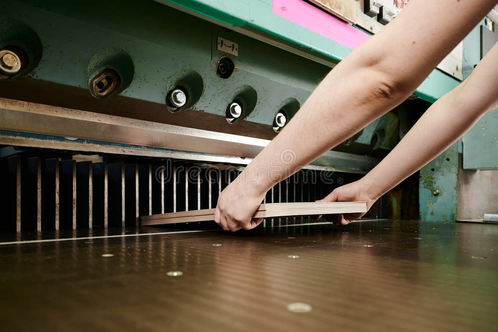Precision Cutting of Cardboard Sheets on Guillotine Shears at a Busy ...