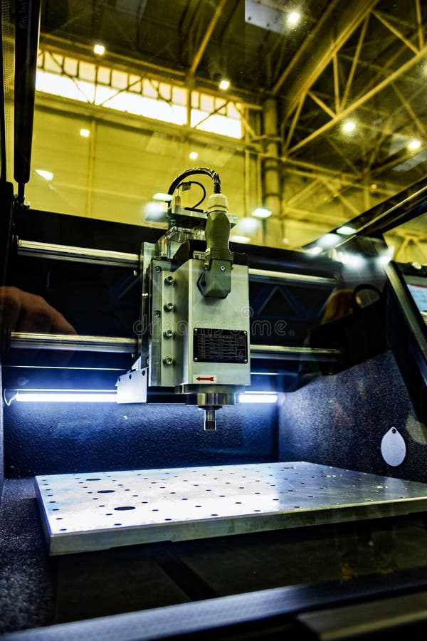 Precision Cutting Machine at Work High Tech Equipment for Engineering ...