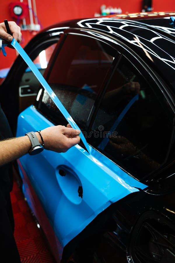 Precision Cutting of PPF Wrap on Car Body. Precision PPF Wrapping and ...