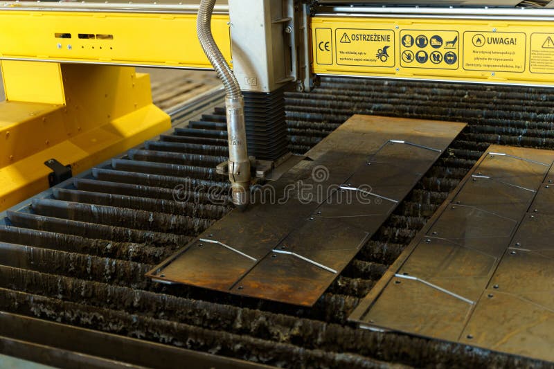 Precision Cutting Process of Metal Sheets Using Advanced Machinery in a Workshop Editorial Stock ...