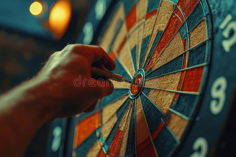 Precision Dart Throw in Modern Bar Setting with Copy Space Stock ...