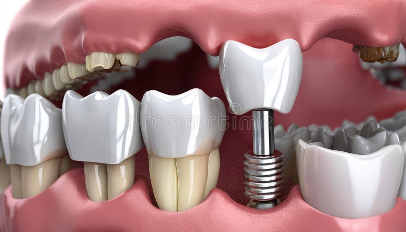 Precision Dental Implantation in Progress Stock Photo - Image of ...