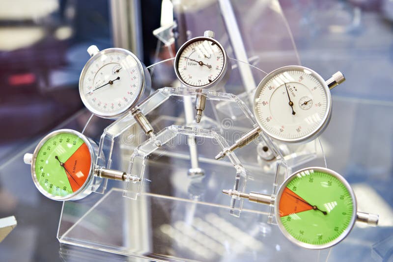 Precision Dial Indicators on Stand Store Stock Image - Image of ...