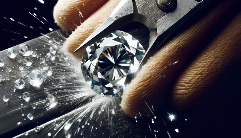 Precision Diamond Cutting Close-up Stock Illustration - Illustration of ...